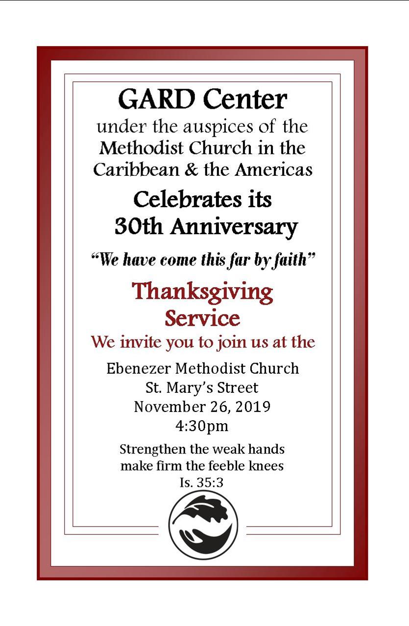 Celebrating our 30th Anniversary, Nov 26th , 4:30 pm – GARD Center